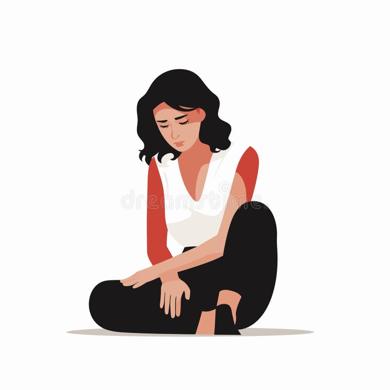Sad Woman Vector Flat Minimalistic Isolated Illustration Stock Vector ...