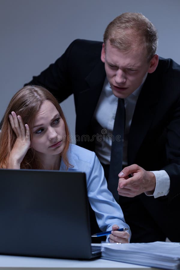 Sad woman at work stock image. Image of atmosphere, problem - 43753225