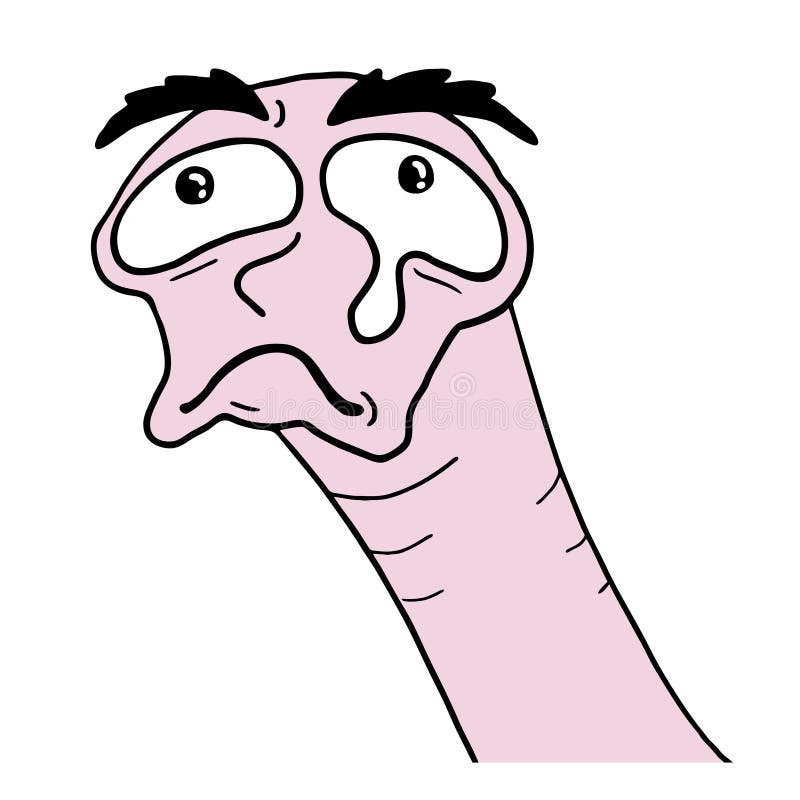 Sad worm stock vector. Illustration of graphic, animal - 60609394