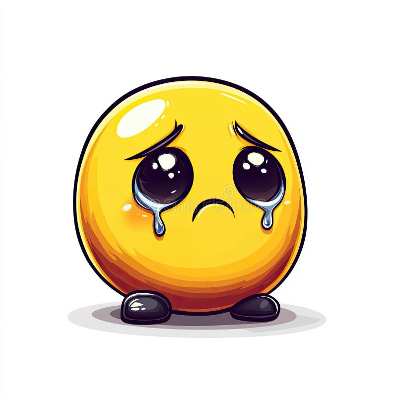 Sad Yellow Emoji with Tears, Expressing Deep Emotions and Vulnerability ...