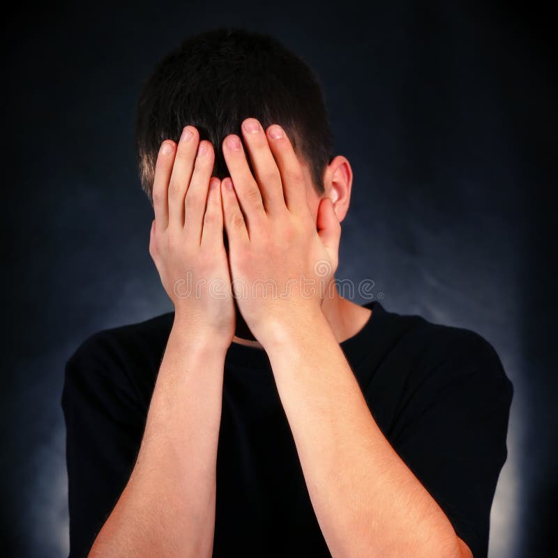 Sad Young Man stock photo. Image of shadow, sadness, depression - 48842614