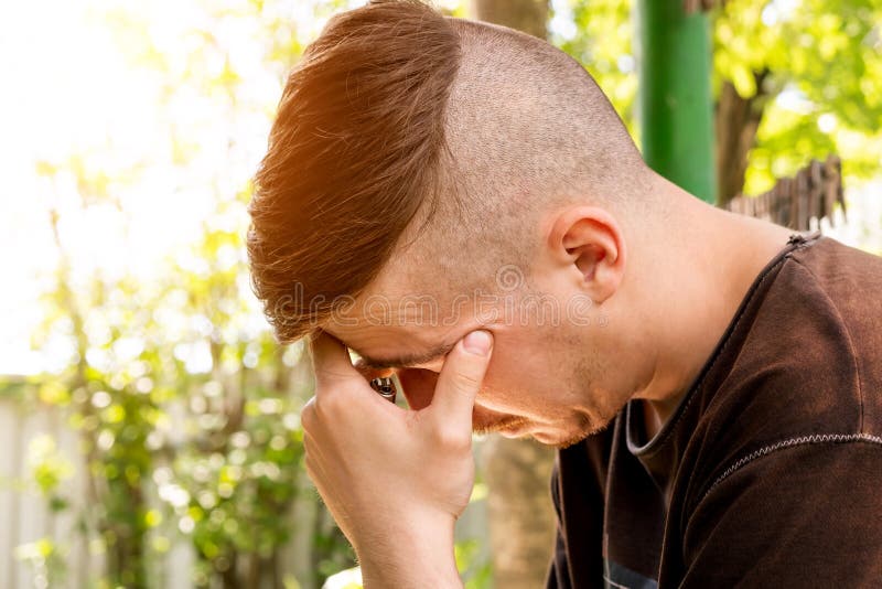 Sad Young Man stock image. Image of adolescent, closeup - 262737787