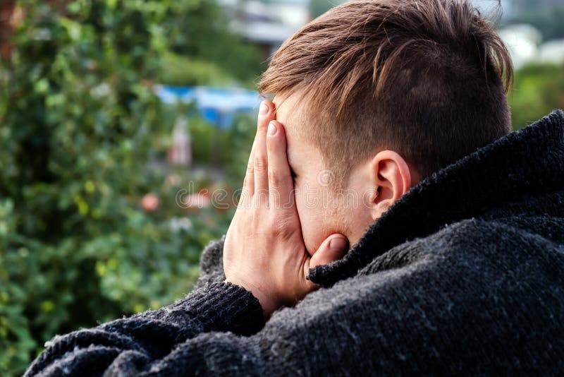 Sad Young Man stock photo. Image of loneliness, adult - 262737802