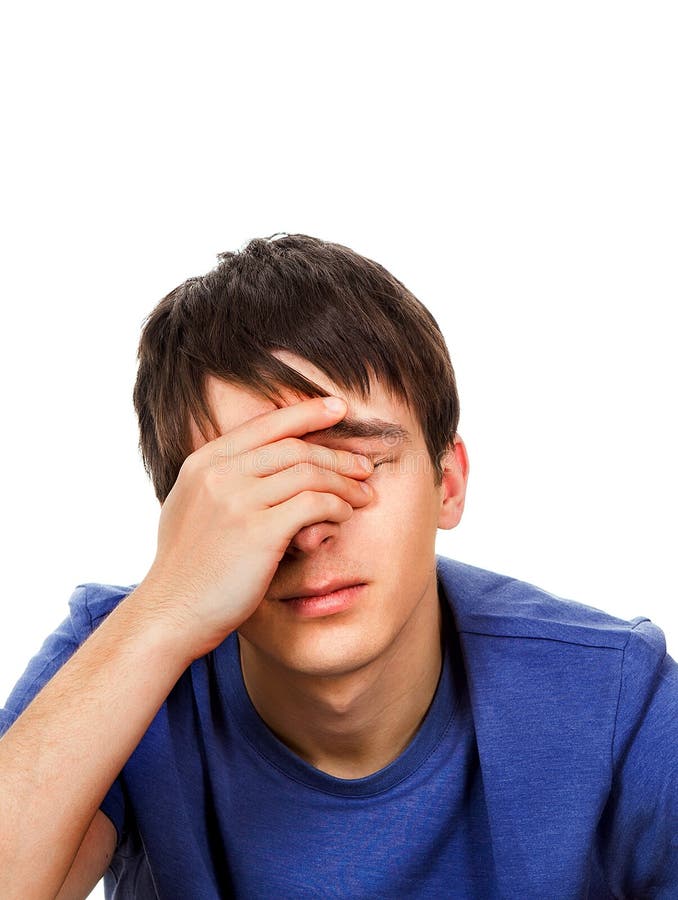 Sad Young Man stock photo. Image of adult, indoor, sorrowful - 194476052