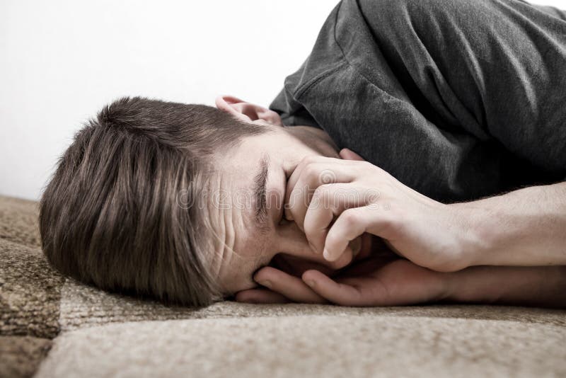 Sad Young Man stock image. Image of crying, sorrowful - 158760139