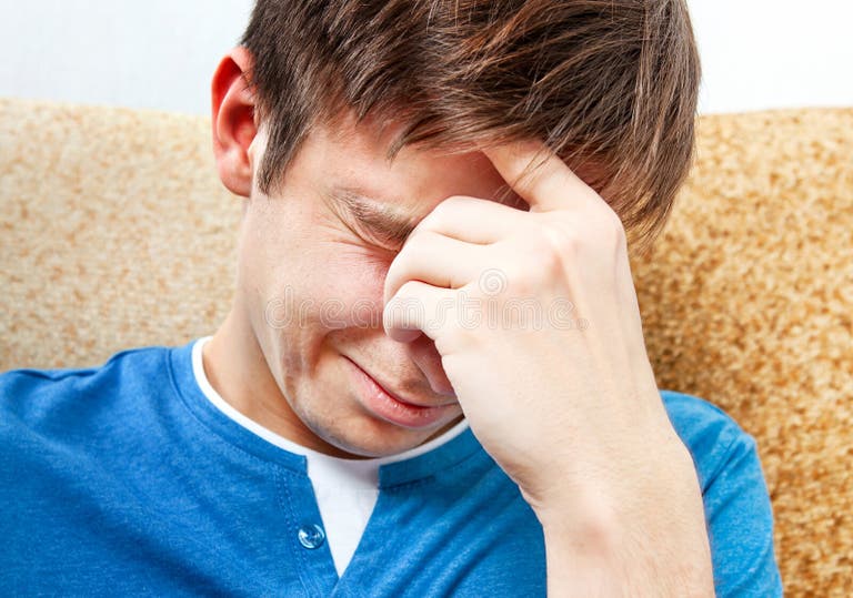 Sad Young Man Crying stock image. Image of crying, young - 328333155