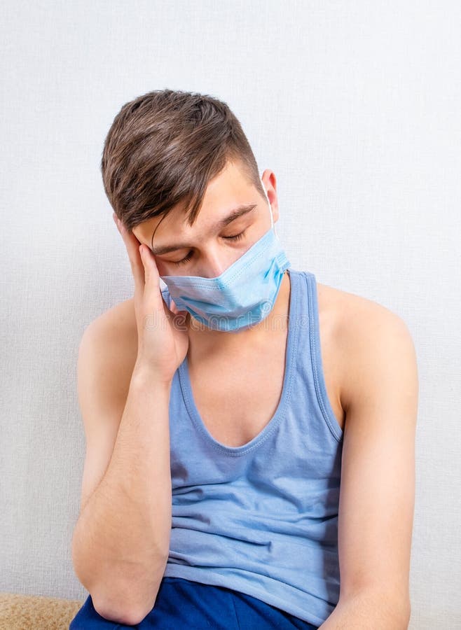 Sad Young Man in a Flu Mask Stock Image - Image of male, facial: 211750519