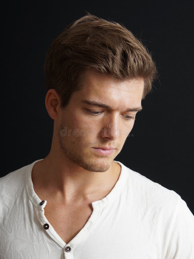Sad young man stock image. Image of blond, casual, moody - 36413355