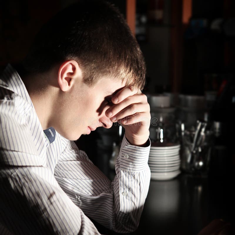 Sad Young Man stock photo. Image of confused, loneliness - 47730428