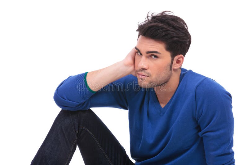 Sad Young Man Looking At The Camera Stock Image - Image of confident ...