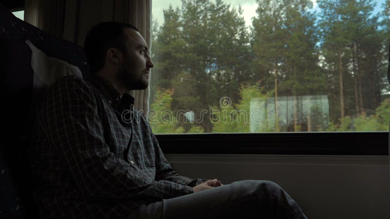 Sad Young Man Looking through the Window Stock Photo - Image of illness ...