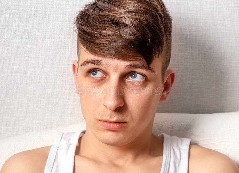 Sad Young Man stock photo. Image of think, person, depression - 220067556