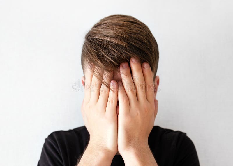 Sad Young Man stock image. Image of failure, human, hold - 250497739