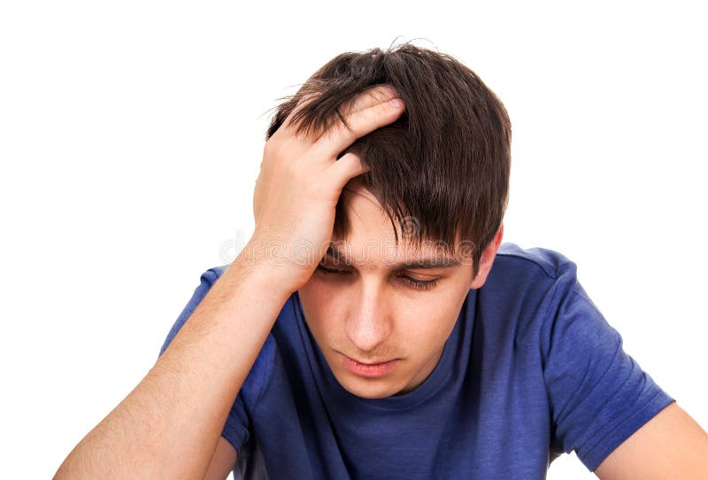 Sad Young Man stock photo. Image of anxiety, portrait - 168524654