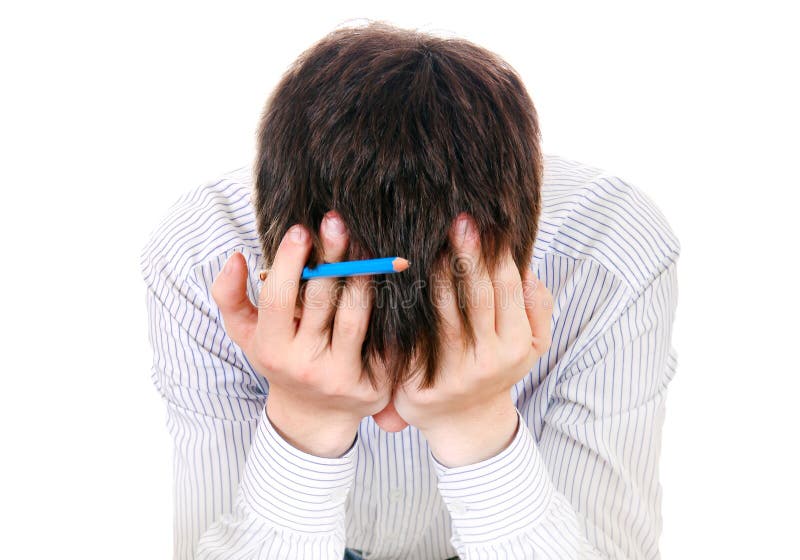 Sad Young Man stock image. Image of crying, fail, person - 217299375