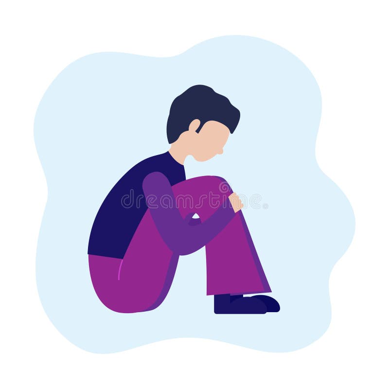 Man Sitting Sad Stock Illustrations – 3,826 Man Sitting Sad Stock ...
