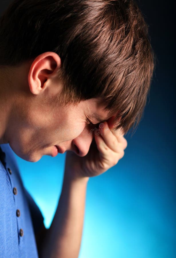 Sad Young Man stock image. Image of dusk, person, sorrowful - 54261479