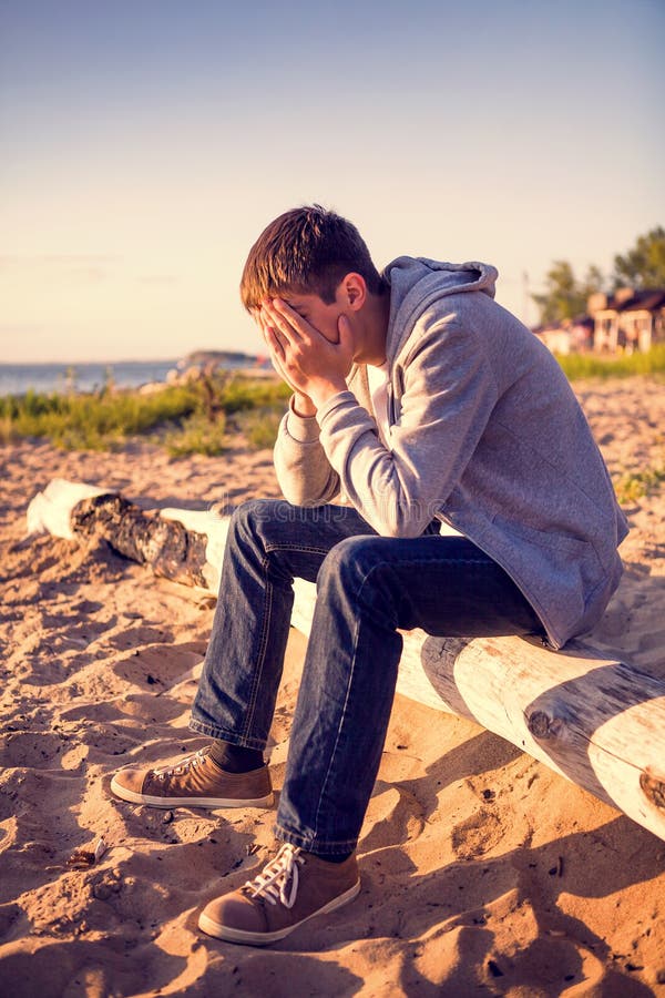 Sad Young Man stock photo. Image of male, human, dejected - 148499846