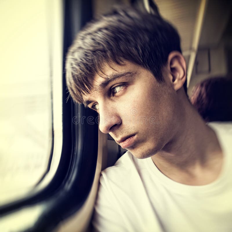 Sad Young Man stock image. Image of teenager, departure - 128247853
