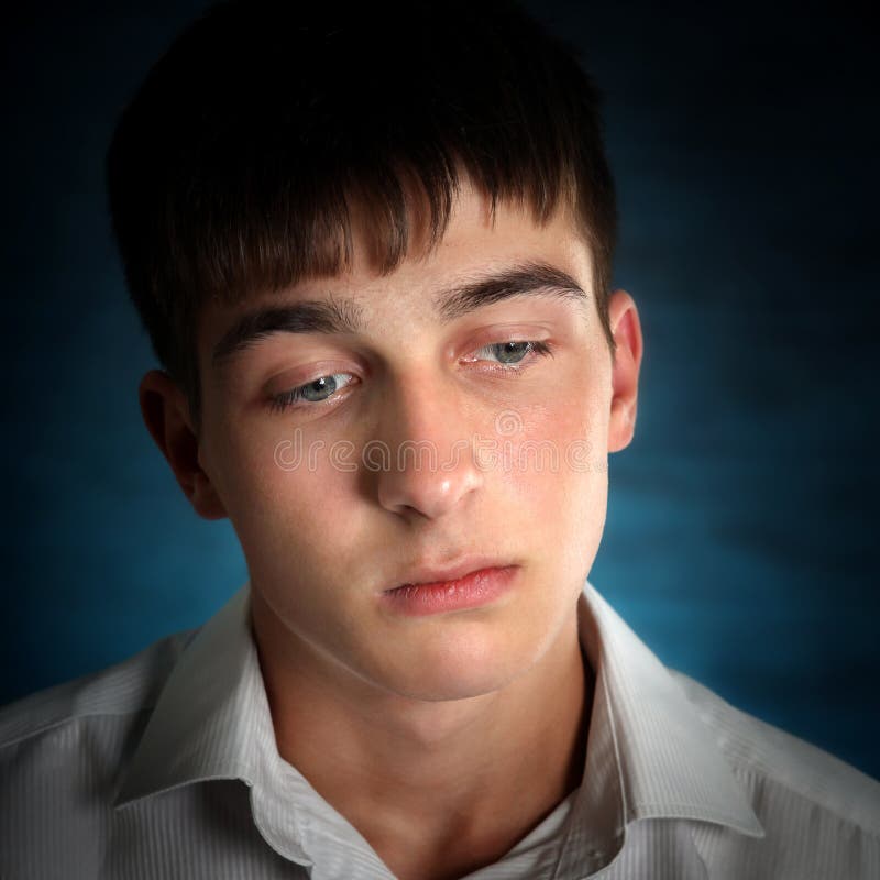 Sad Young Man stock photo. Image of cute, shirt, dressed - 49422086