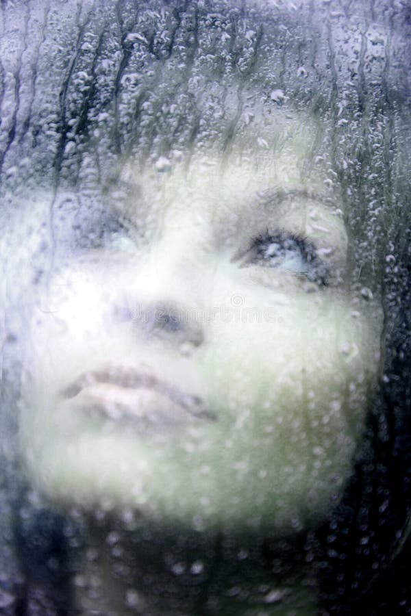 Sad woman and a rain stock image. Image of life, auto - 10751937