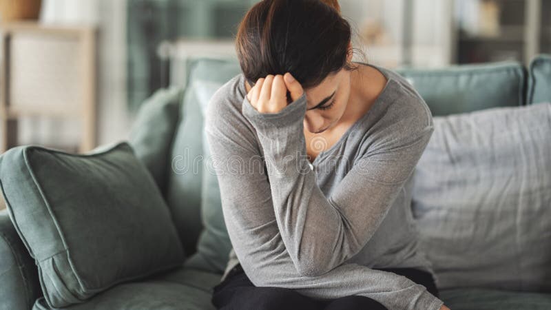 Sad Young Woman Dealing with Loss and Psychological Trauma Stock Image ...