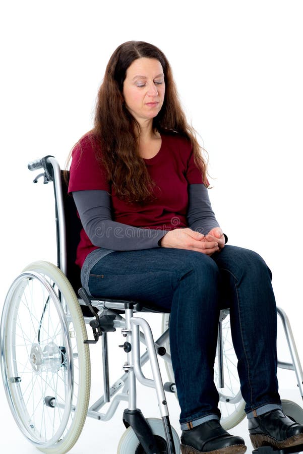 Sad Young Woman in Wheelchair Stock Image - Image of body, disability ...