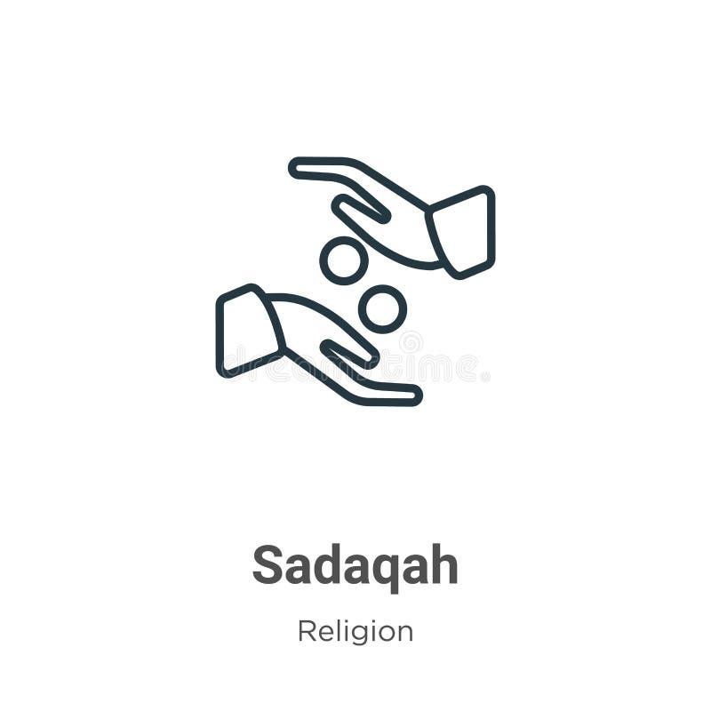 Outline Sadaqah Charity Vector Icon. Isolated Black Simple Line Element ...