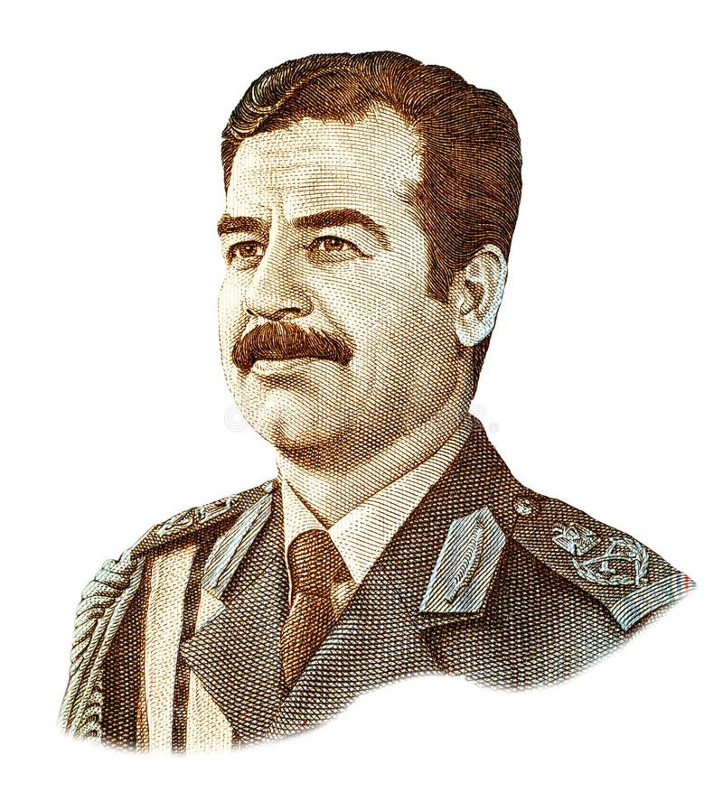 Saddam Hussein (1937-2006) Portrait from 25 Dinars Iraq Banknote ...