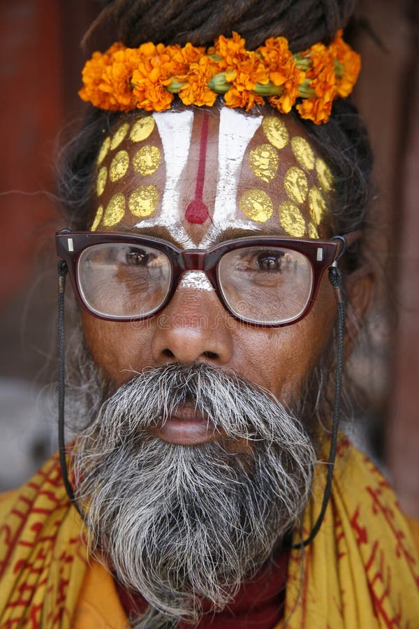 Varanasi, India, Sadhu Portrait Editorial Image - Image of toursim ...