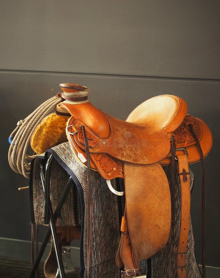 Saddle on Stand stock photo. Image of saddle, tooled - 46701192