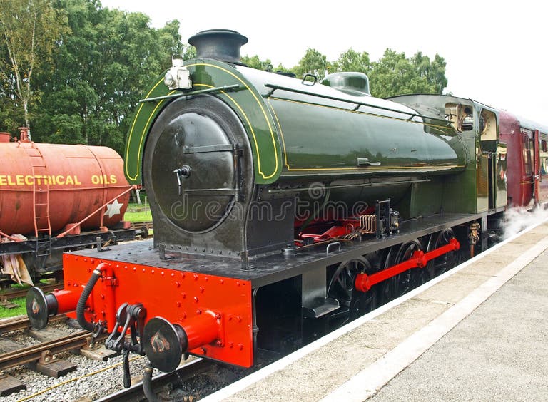 Green Saddle Tank Steam Engine - Derbyshire Editorial Photography ...