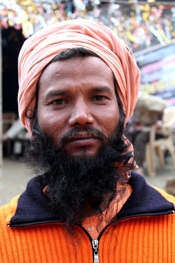 Baba with saffron turban editorial photo. Image of kashmir - 20657306
