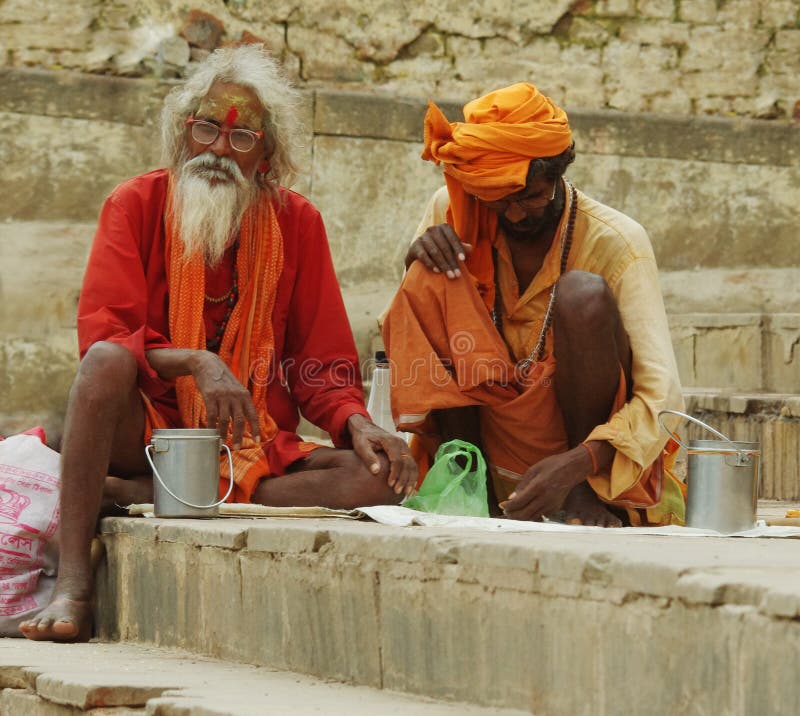 Sadhu with Traditional Painted Face in Varanasi, India. Editorial Stock ...