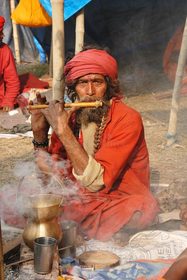 Sadhus, Holy Men of India editorial photo. Image of flute - 17811736
