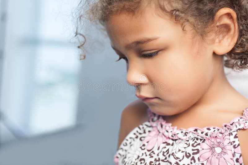 Hispanic Child Expressions of Sadness, Wondering and Dispair. Boy with ...