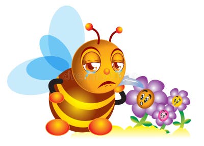 Sadness bee stock illustration. Illustration of male, crying - 7866231