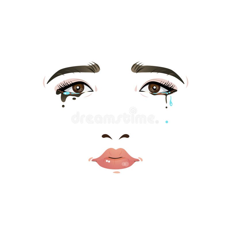 Woman has sadness face stock illustration. Illustration of face - 241761405