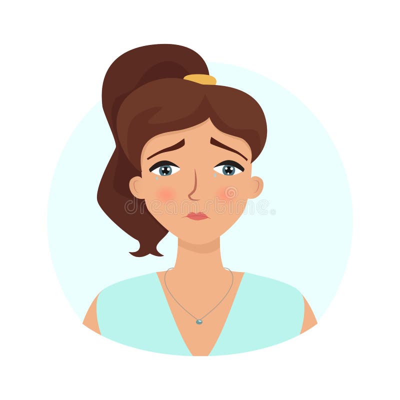 Sadness emotion. stock illustration. Illustration of crying - 126617447