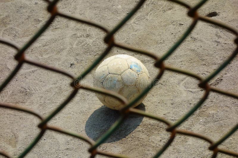 The Sadness of a Forgotten Soccer Ball in the Silence Stock Image ...
