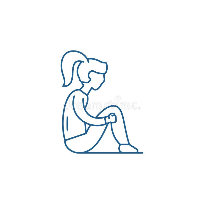 Loneliness Line Icon Concept. Loneliness Vector Linear Illustration ... Loneliness Line Icon Concept. Loneliness Vector Linear Illustration ...