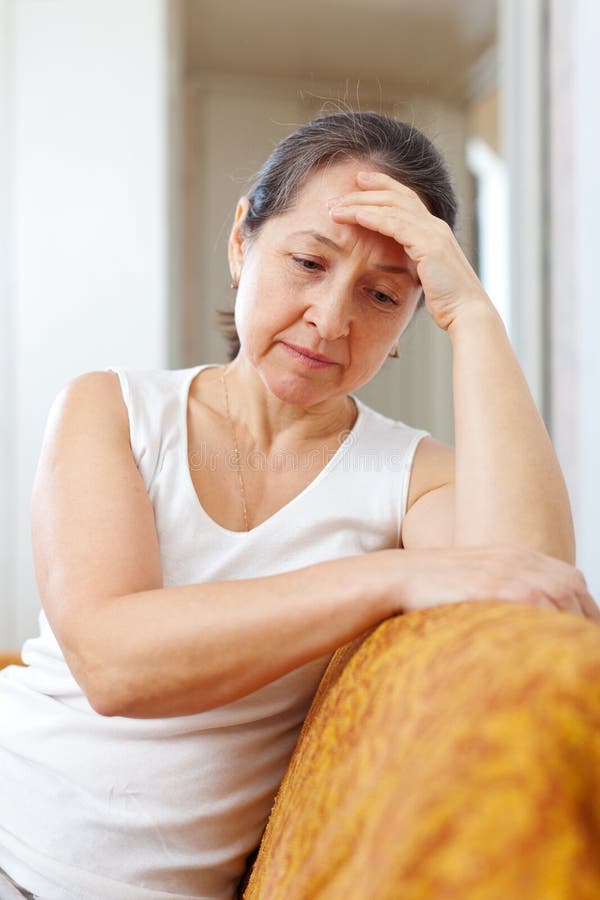 Sad retired woman stock photo. Image of compassion, face - 15954262