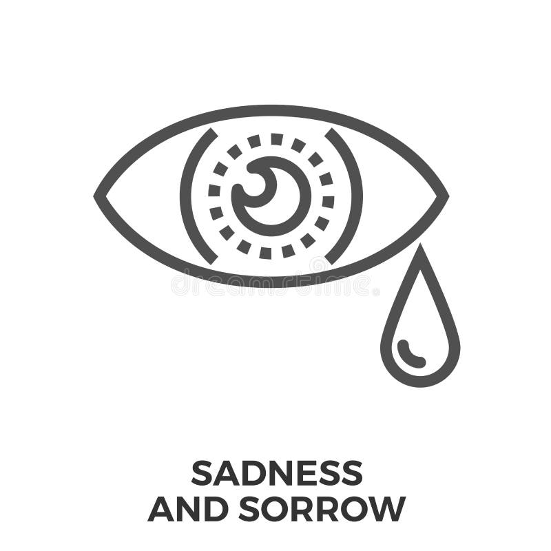 Sadness and sorrow stock vector. Illustration of icon - 89293781