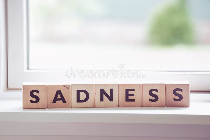 Word Sadness from Wooden Blocks Stock Image - Image of heartache ...