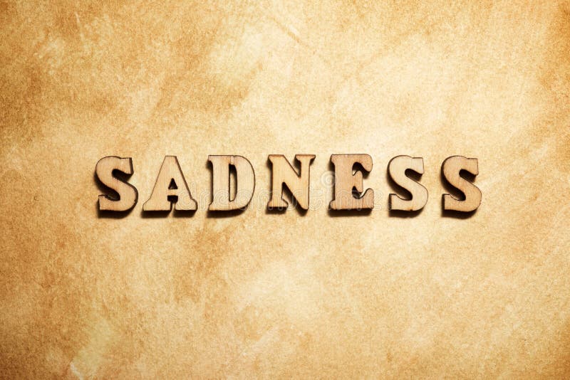 Word Sadness from Wooden Blocks Stock Image - Image of heartache ...