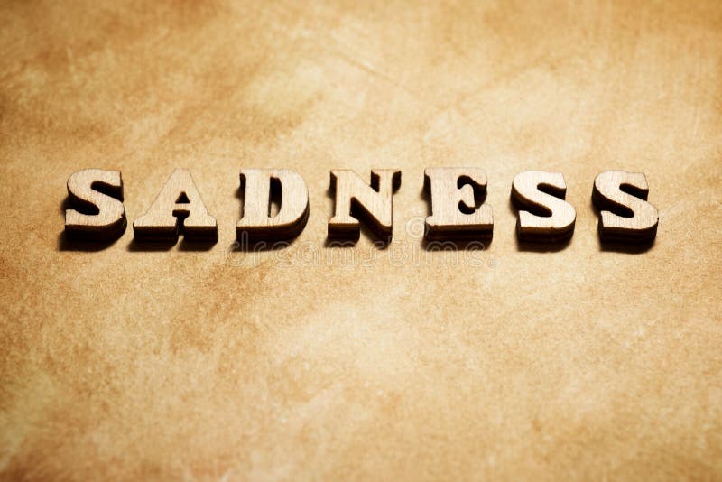 Sadness word view stock photo. Image of sadness, problems - 181087270