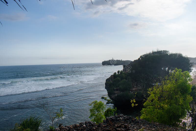 Sadranan Beach Wonosari Indonesia Stock Photo - Image of sunset, look ...