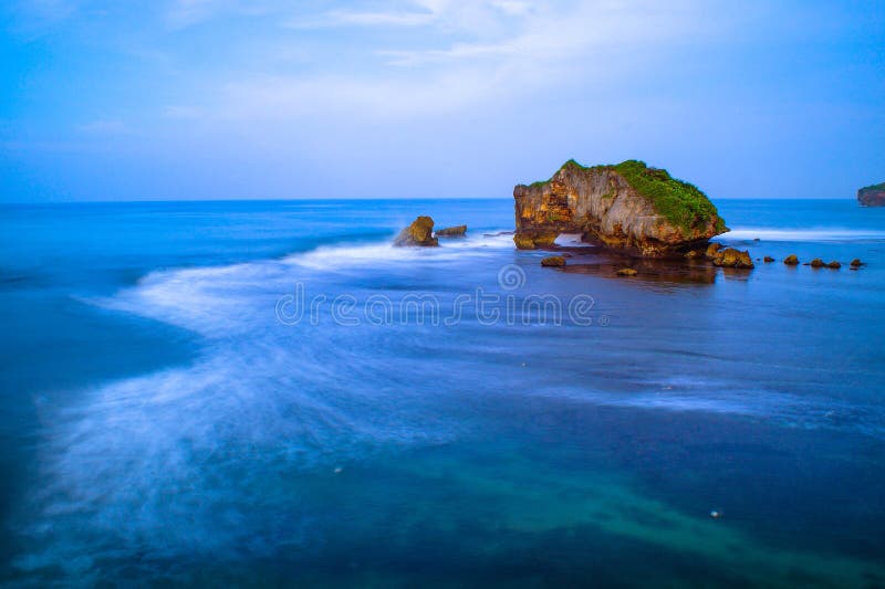 Sadranan Beach Wonosari Indonesia Stock Photo - Image of sunset, look ...
