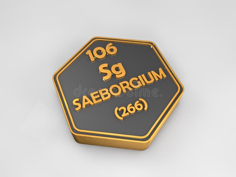 Saeborgium - Sg - Chemical Element Periodic Table Hexagonal Shape Stock ...