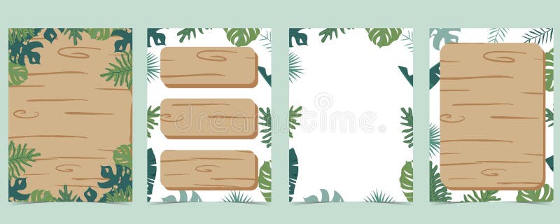 Safari Banner with Giraffe,elephant,zebra,fox and Leaf Frame.vector ...